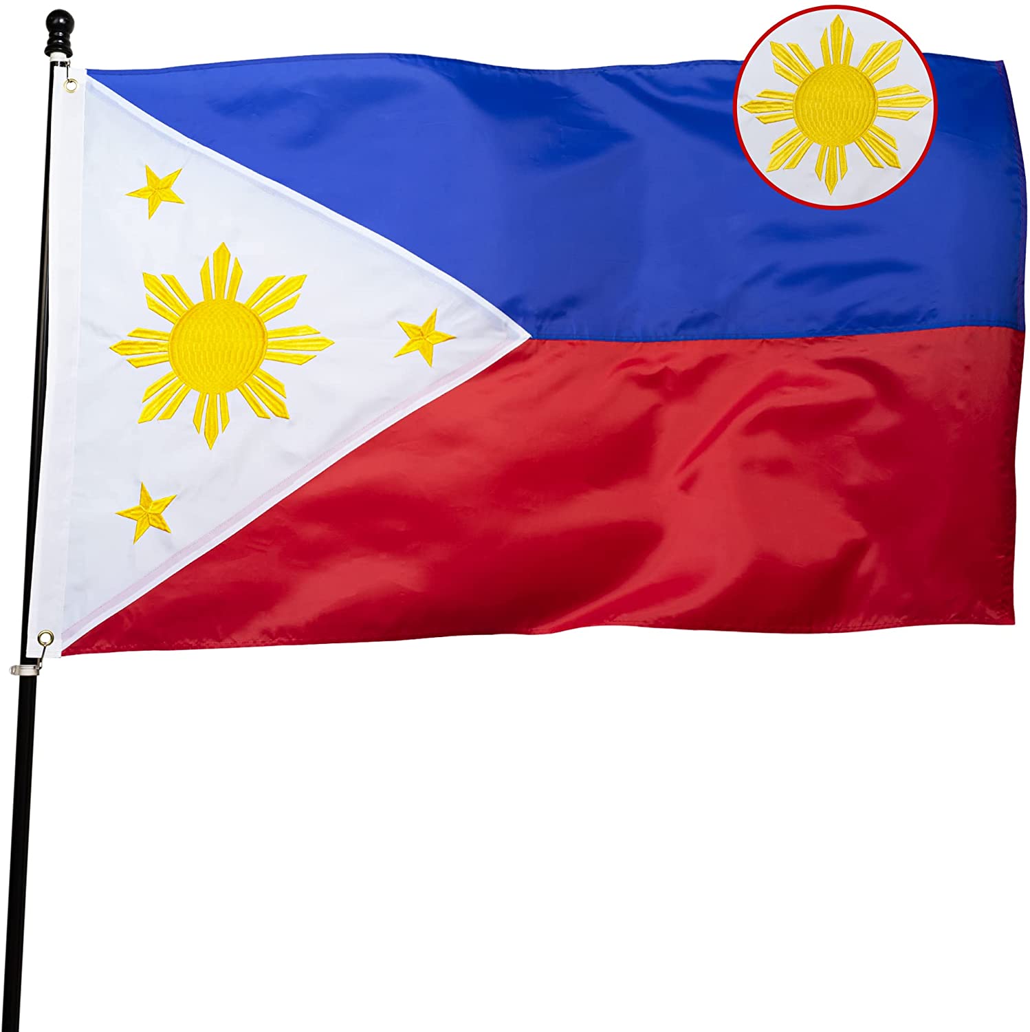 Wholesale Philippine Flag Embroidery Printed for Pole Car Boat Garden ...