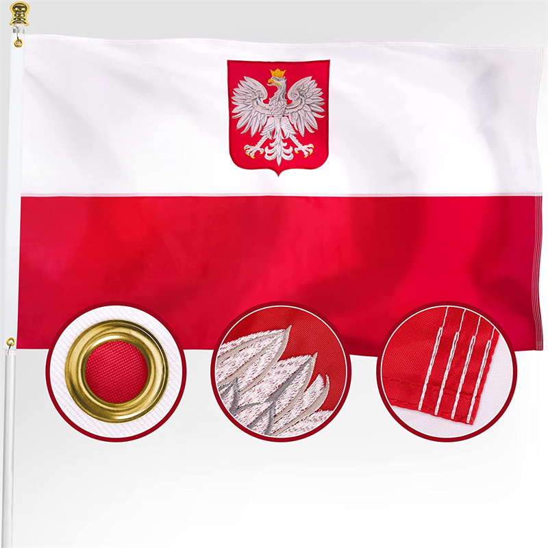 Wholesale Poland Ensign Flag Embroidery Printed for Pole Car Garden ...