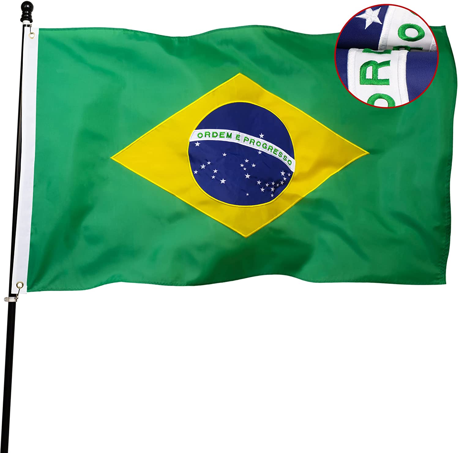 Wholesale Brazilian Flag Embroidery Printed for Pole Car Boat Garden ...